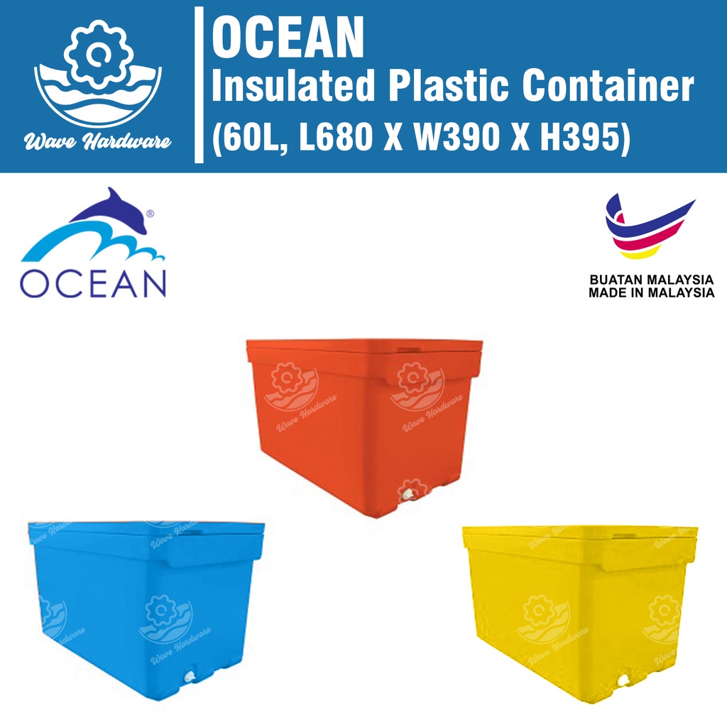 OCEAN Insulated Plastic Container /Ice Box / Fish Box / Tong Ais (60L ...