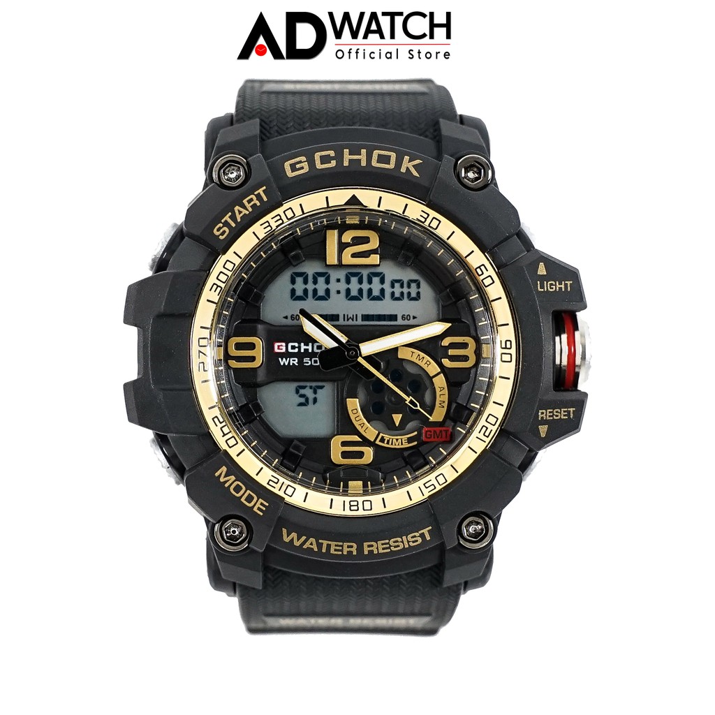 GCHOK Men's Sport Luminous Watch Waterproof with LED Dual Display ...