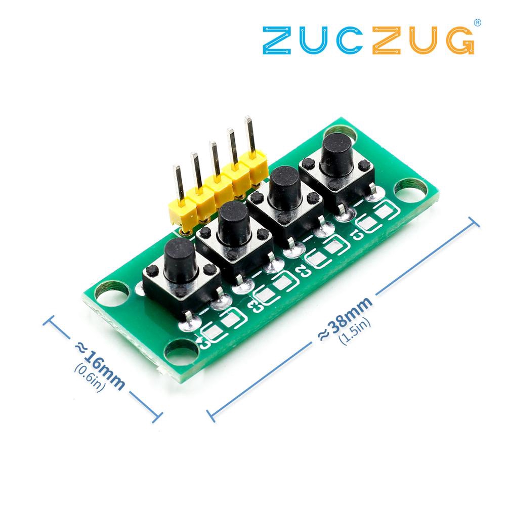 DIY Kit 1x4 4 Independent Key Button Keypad Keyboard Module Mcu for Arduino Student Class Design ...