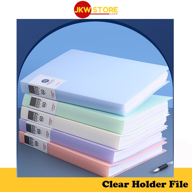 A4 Morandi Clear File | 20 40 60 80 100 Pockets | Clear Book Folder ...