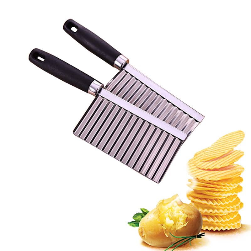 Stainless Steel Potato Chip Vegetable Crinkle Wavy Cutter Slicer Jelly ...
