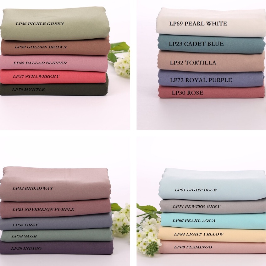 COMO CREPE PLAIN HEAVY PREMIUM QUALITY/ KAIN PASANG BIDANG 60'/0.5 ...