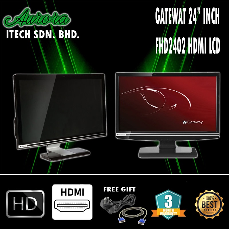 ( GRADE A & HDMI MONITOR ) Gateway FHD2402 24-inch Widescreen FHD ...