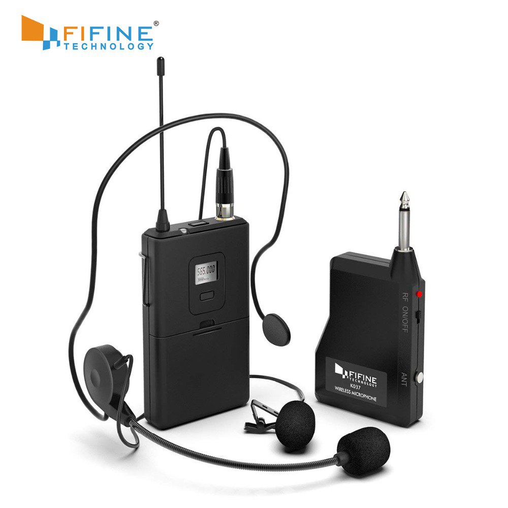 Fifine 20-Channel UHF1/4‘’ Inch Output wireless microphone with ...