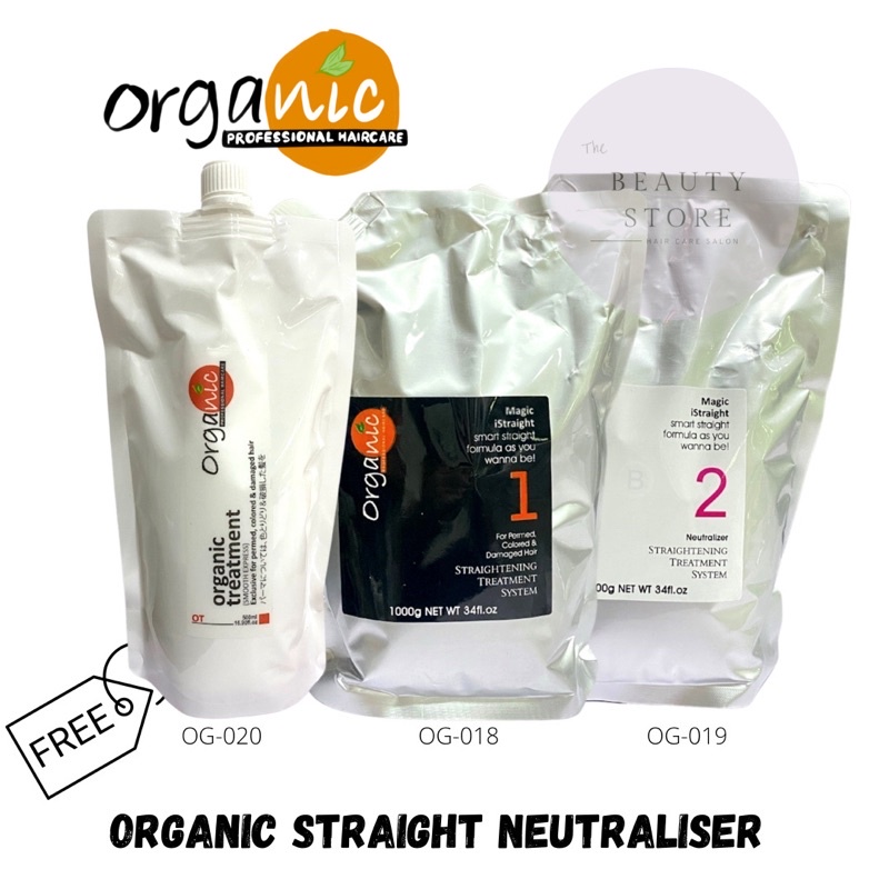 ORGANIC Straightening Hair Rebonding Cream+Neutralizer Ubat Lulus ...