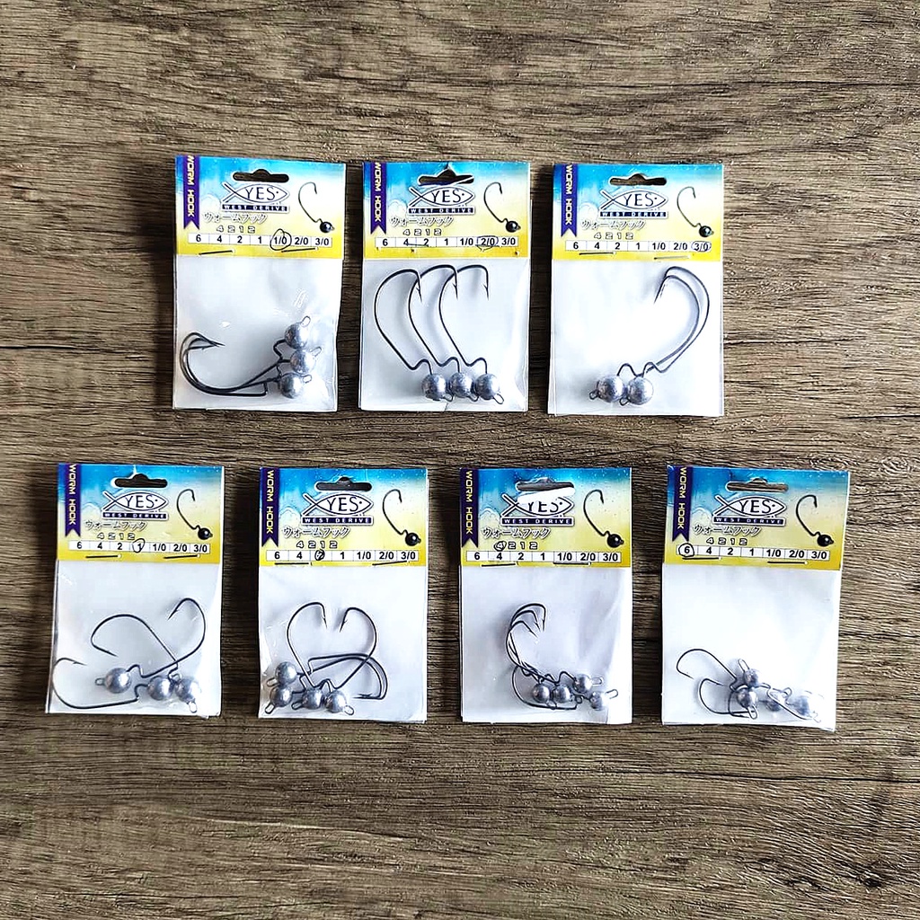 (READY STOK) YES 4212 WORM HOOK SOFT PLASTIC LURE FISHING HOOK | Shopee ...