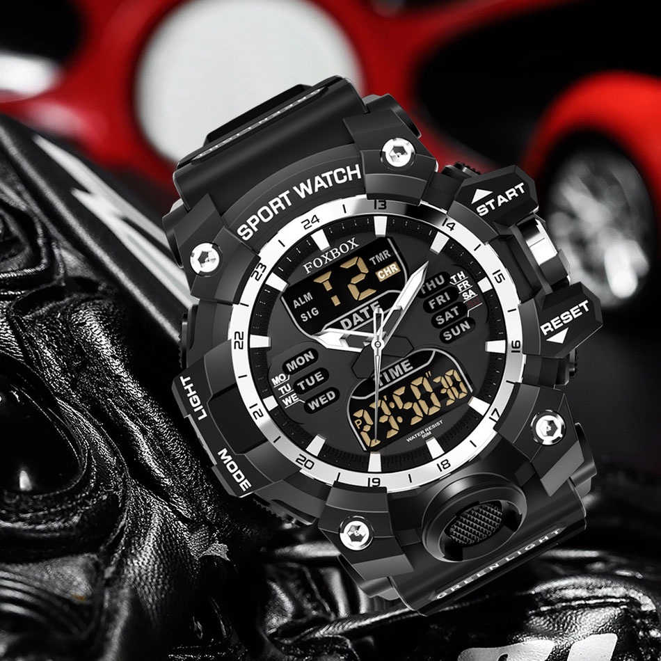FOXBOX Original Electronic Digital Watch Men Electronic Sport ...