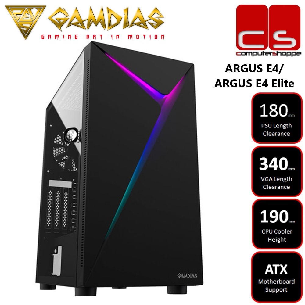 Gamdias ARGUS E4/E4 Elite Mid Tower ATX Mid-Tower Casing | Shopee Malaysia