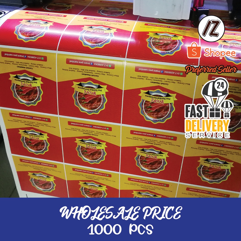 (1000pcs) Custom Sticker Label Produk Murah | Shopee Malaysia