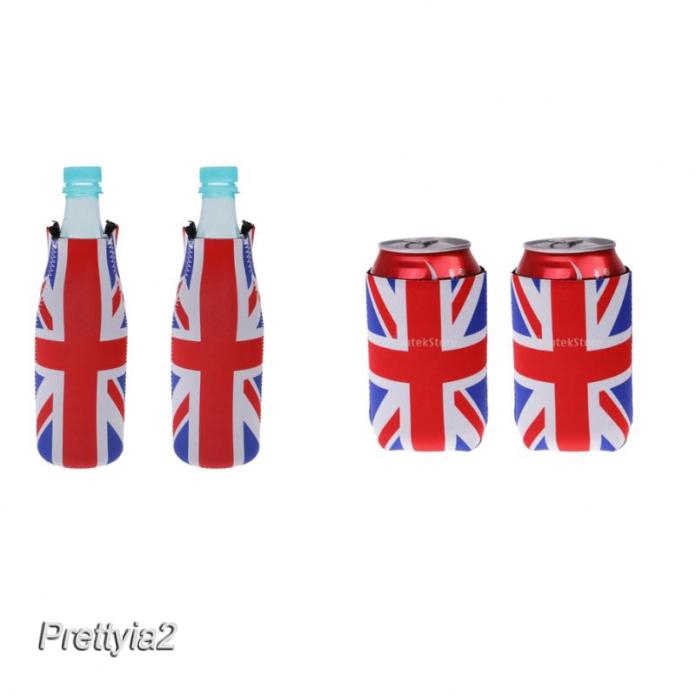 [PrettyiaedMY] 4 x UK Flag Pattern Stubby Can Chilling Wrap Holder ...