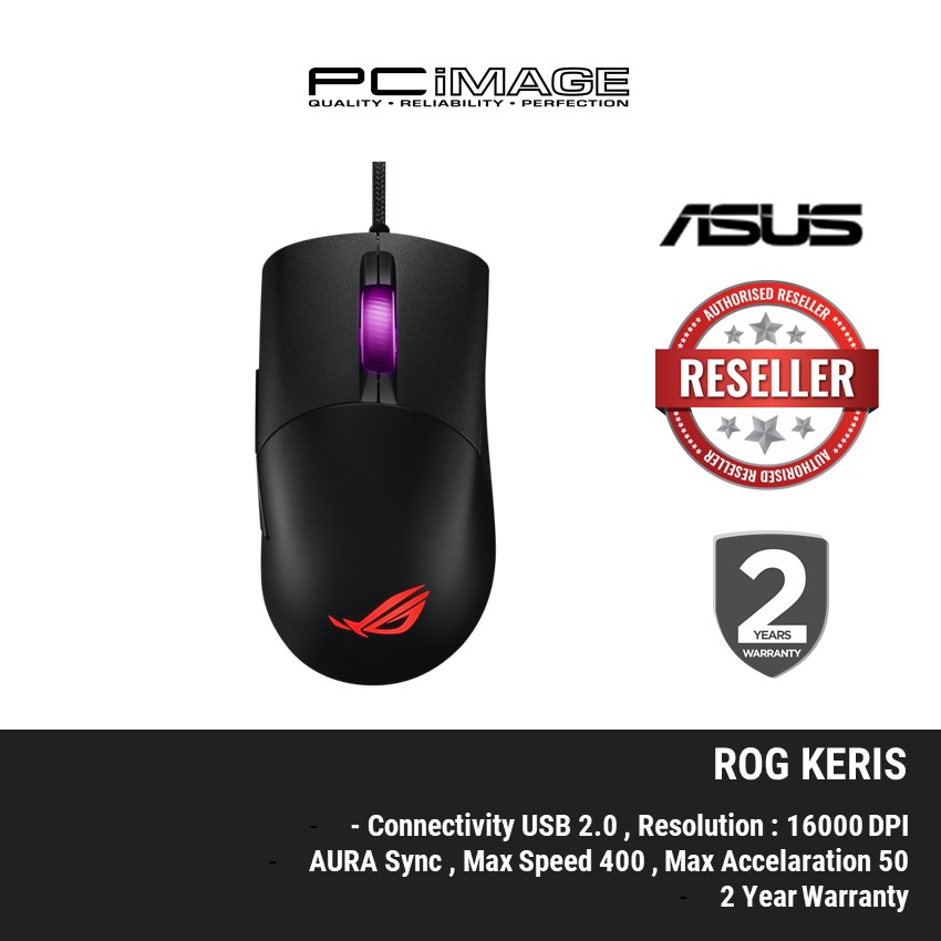 ASUS ROG P509 Keris Lightweight FPS ROG 16000 DPI Sensor Gaming Mouse ...