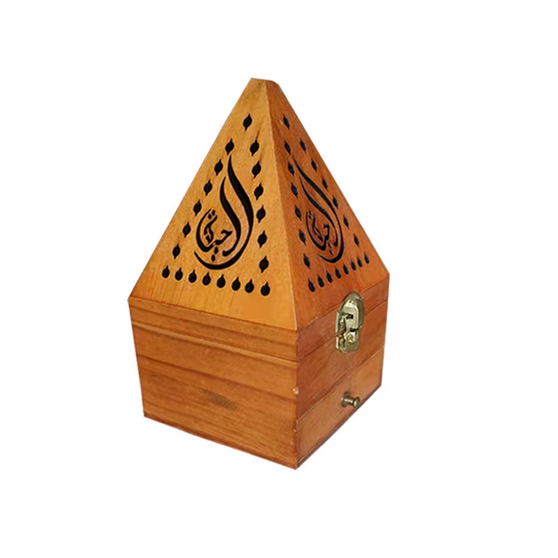 💝品香馆💝 Pine Wood Bukhor Holder Arab Bukhoor Bakhoor Burner Burner Wooden ...