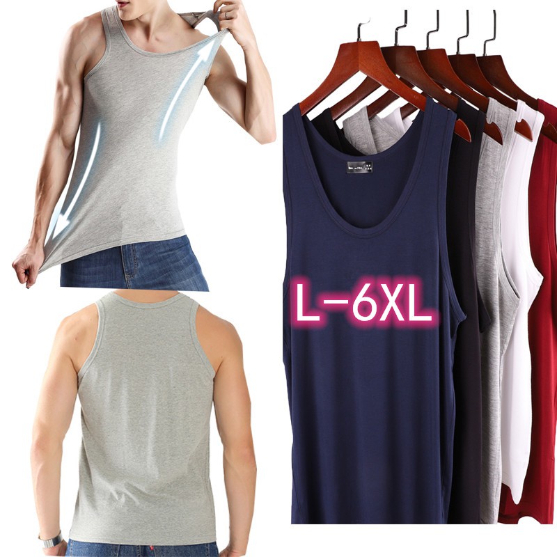 Men Singlet Fashion Plain Color Comfortable Modal Cotton Tank Top ...