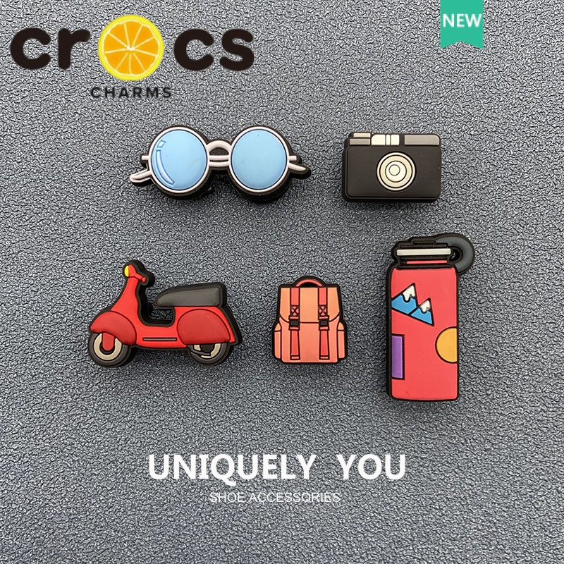 cross jibbitz charms button Vacation Travel Series Beach Shoes ...