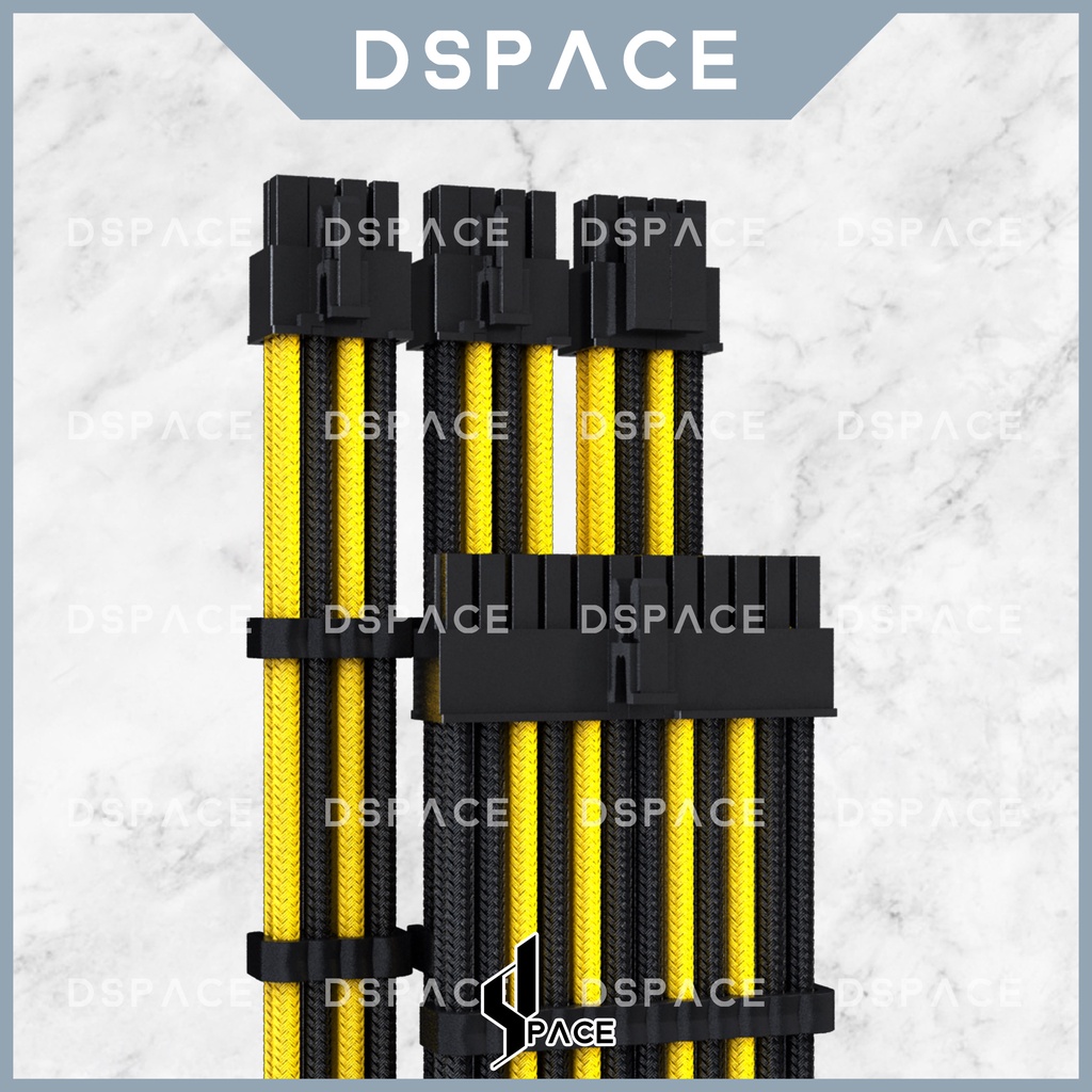 DSPACE MESH-X PSU Yellow Premium Sleeve Braided Extension Custom Cable ...