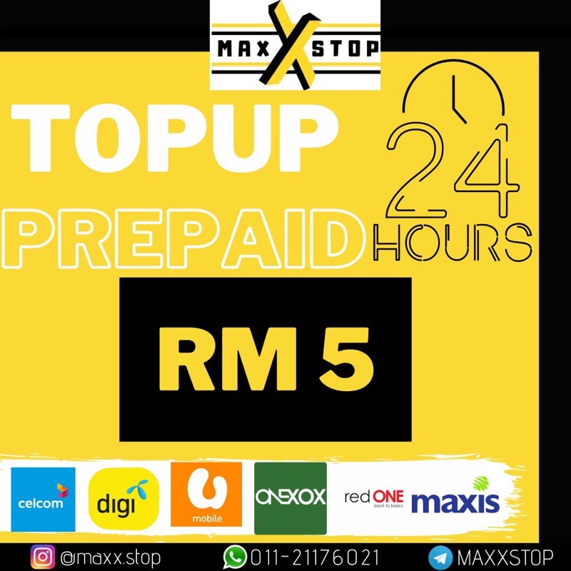 TOPUP PREPAID RM5 (Any Telco) | Shopee Malaysia