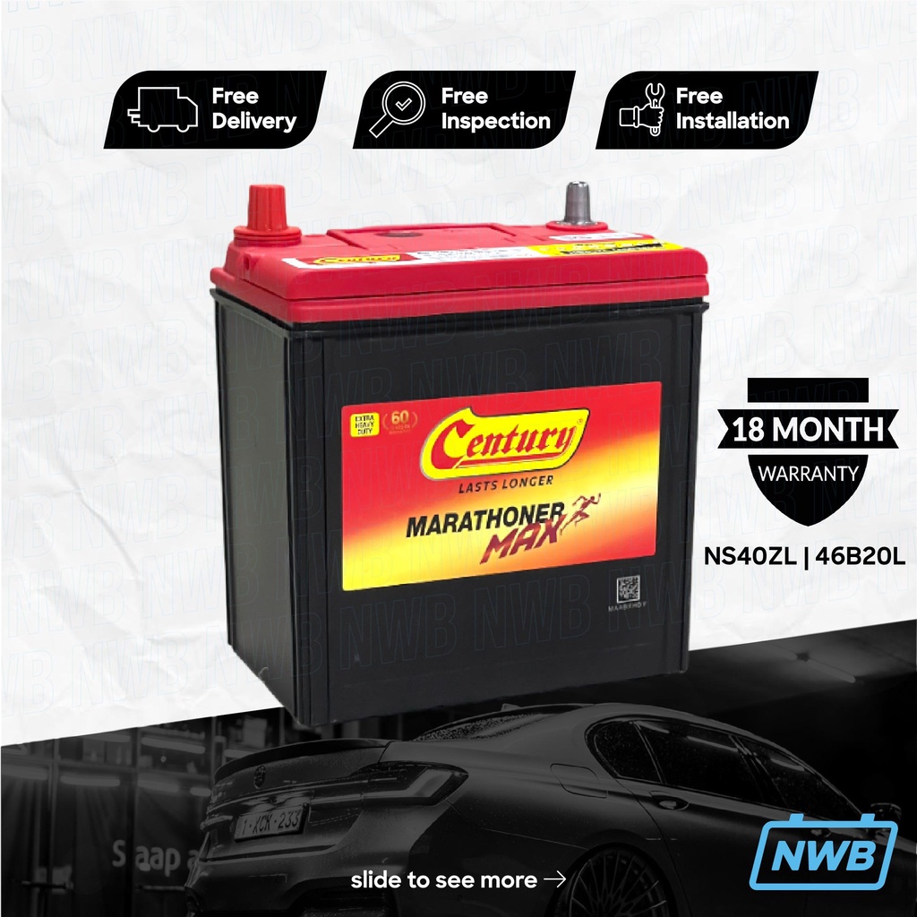 NW NS40 NS40ZL Battery Century Car Battery Myvi Battery Alza Bateri ...