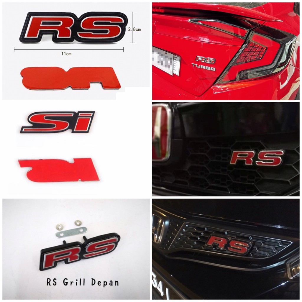 HONDA FIT RS EMBLEM RS Grill HONDA JAZZ GK JAZZ GE Honda Civic FC RS ...