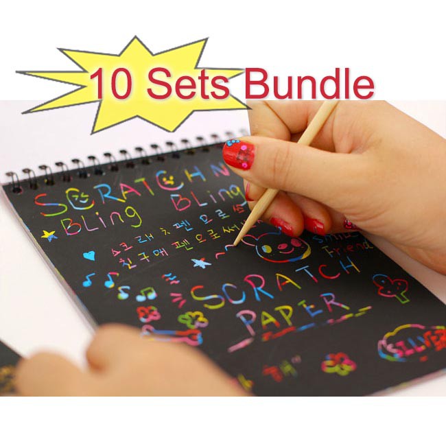 Scratch Art Book 10 Set / 5 Set Bundle - DIY Educational Drawing Toy ...