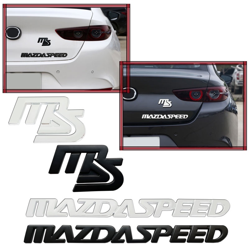 Car 3D Metal MS MazdaSpeed Emblem Badge Sticker For Mazda 2 3 5 Axela ...