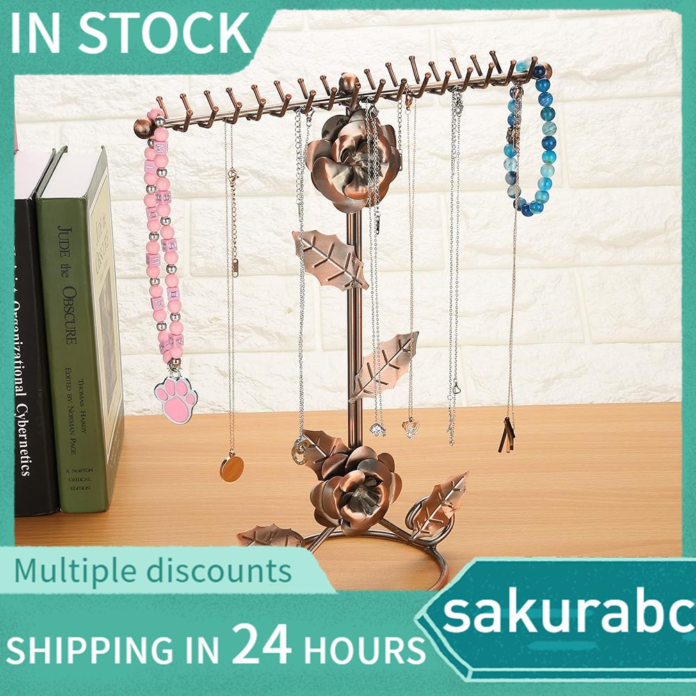 Sakurabc Rose Flower Jewelry Display Stand Dual Raw Hook Design ...