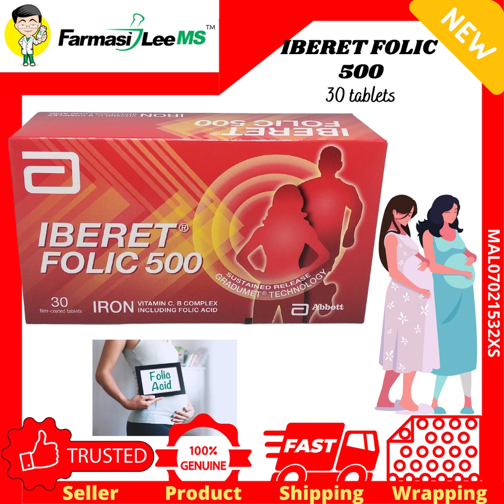 Iberet Folic 500 30s (Exp 03/2026) | Shopee Malaysia