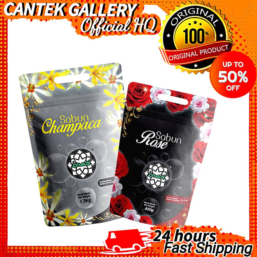 🛒ORIGINAL🔥INAS SABUN CHAMPAKA DAN ROSE (850g/1.5KG) Sabun cempaka Cempaca Sabun Inas Champaca 1 ...