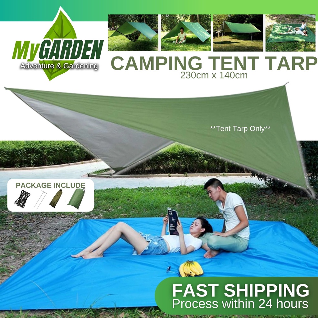 230cm x 140cm Camping Tent Tarp Flysheet Waterproof Groundsheet Floor ...