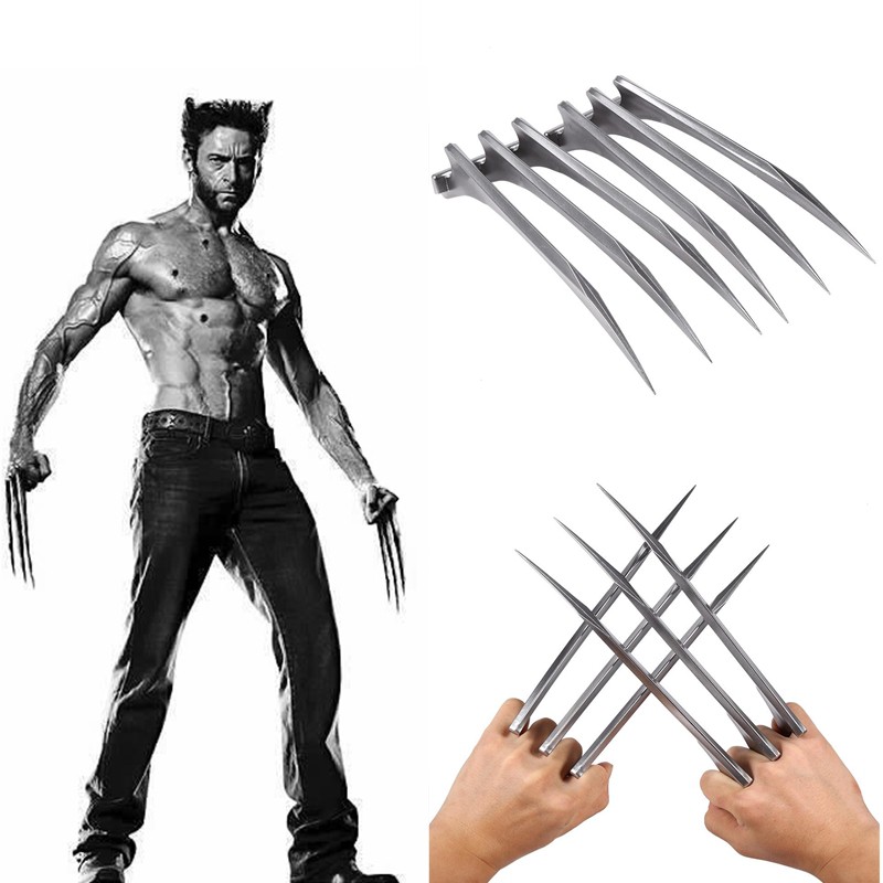 Wolverine Claws Realistic Plastic Cosplay Costume Props Set of 2 Silver ...