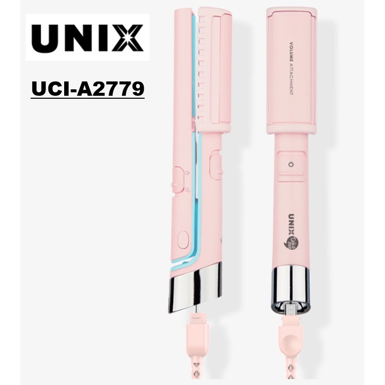 UNIX KOREA UCI-A2779 2 In 1 Hair Straightener Curling MINI USB HEATABLE ...