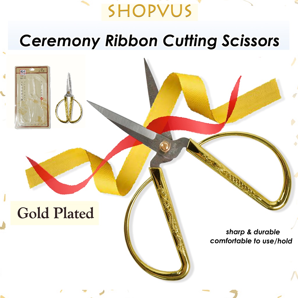 Gold Ribbon Cutting Scissors New Edition Grand Opening Scissors