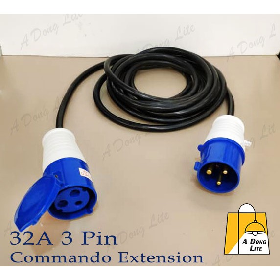 CEE Industrial Commando 3 Pin 16A 3 Pin 32A Plug Coupler Extension Set ...