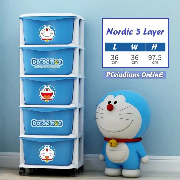 HOMIEE Doraemon Drawer Storage Cabinet Box Rack Cloths Organizer ...