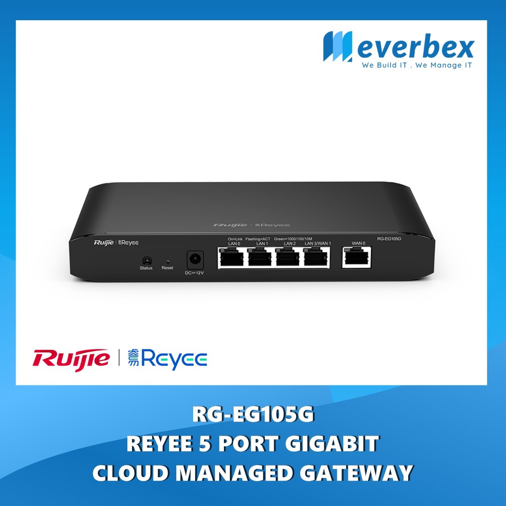 Ruijie Reyee 5-Port Gigabit Cloud Managed Router, 5 Gigabit Ethernet connection Ports, support ...