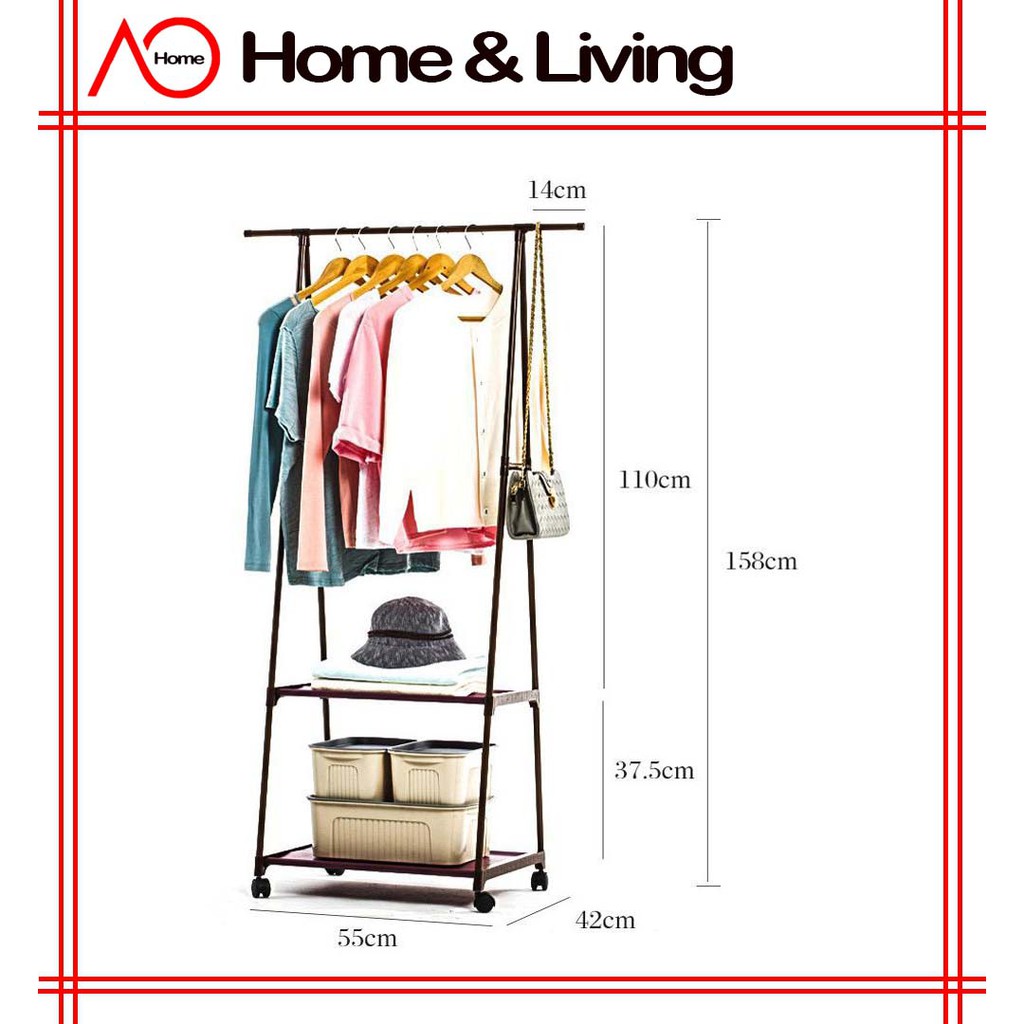 AO Home Metal Triangle Clothes Rack Cloth Rack Hanging Organizer Drying ...