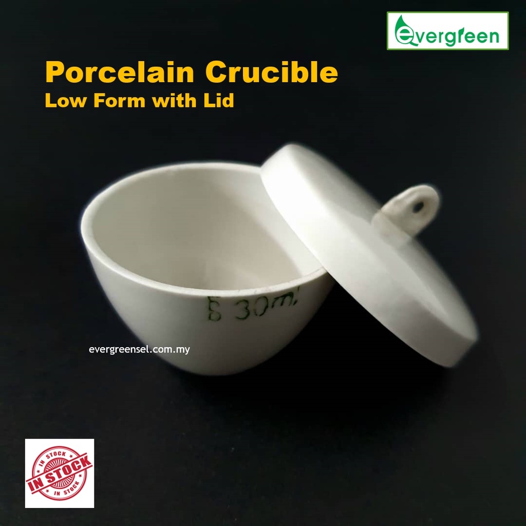 ( PROMO ) Porcelain Crucible, Low Form with Lid(30ml/50ml) | Shopee Malaysia