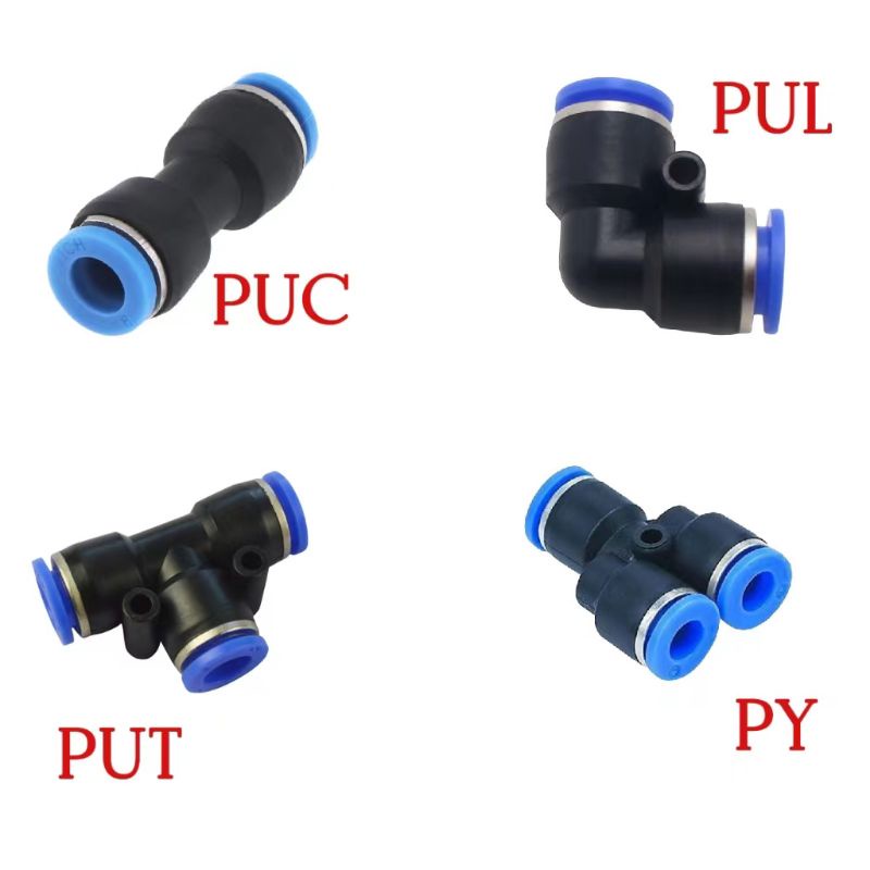 Pneumatic Fitting Air Hose Tube Quick Connector (Straight & Tee & Elbow &Y Connectors)PU Fitting ...