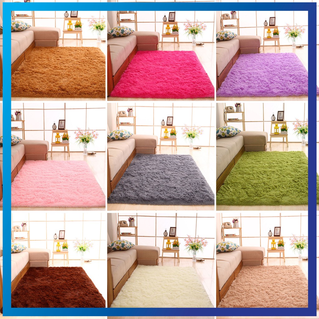 Karpet Berkualiti/ Shaggy Fluffy Floor Mat Carpet Quality Bedroom ...