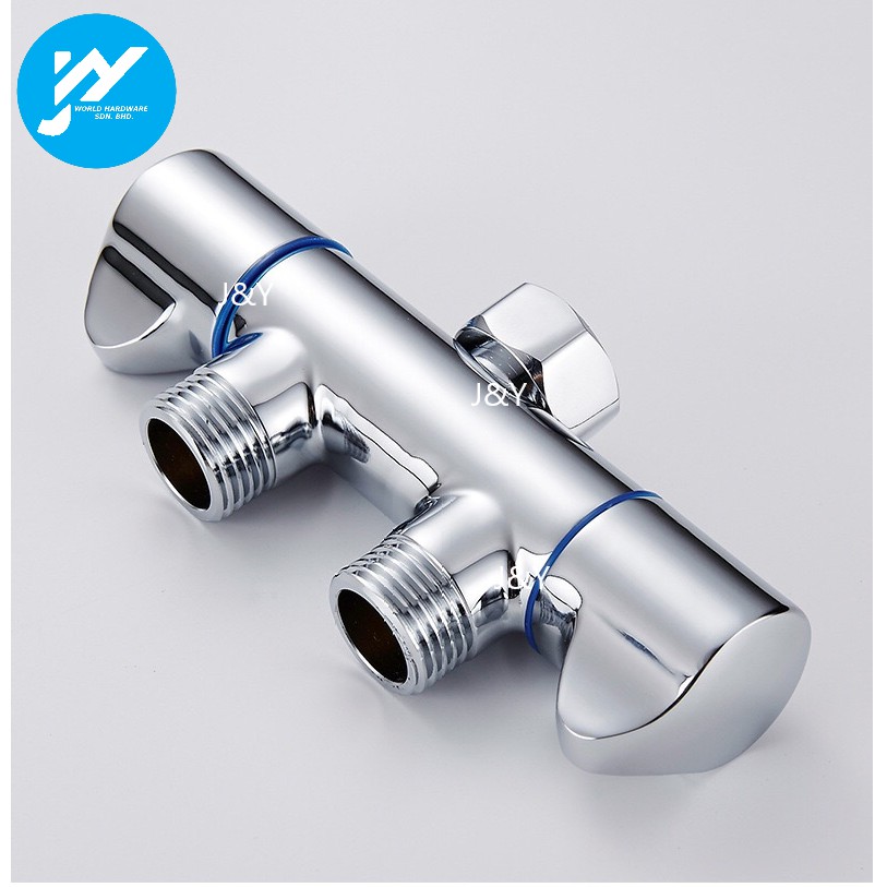 Copper Kitchen & Bathroom toilet Two Way Stop Angle Valve Water Tap ...