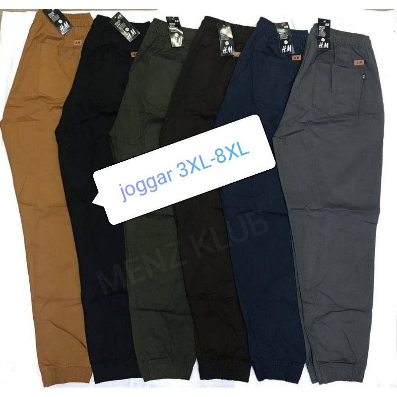 [SIZE 3xl-9xl]Plus Size Joggers Pants High Quality Kain 100% Cotton Stretchable With Proper Big ...