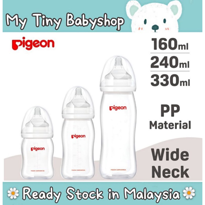 PIGEON Wide Neck PP Nursing Bottle, Softouch Peristaltic PLUS Nipple | Shopee Malaysia