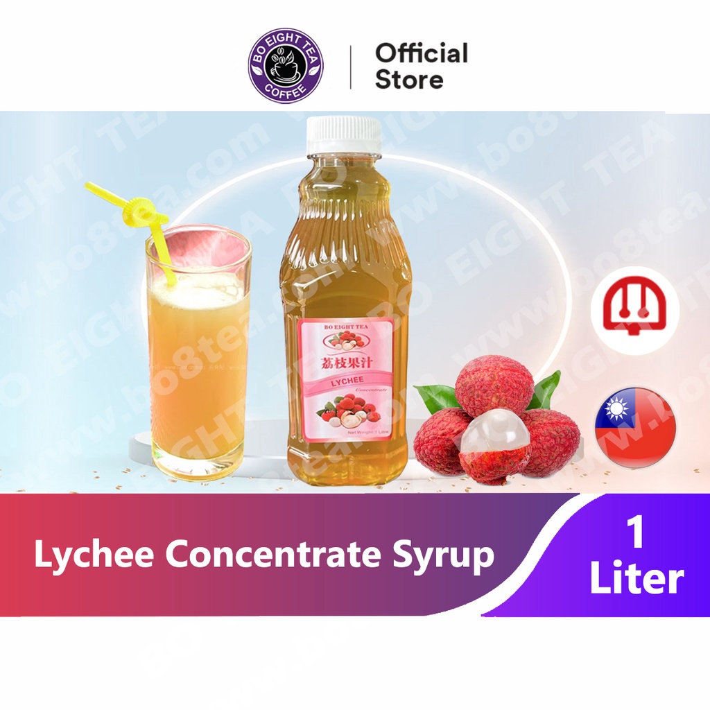 LYCHEE SYRUP 1L TAIWAN 博霸荔枝浓缩果汁 LECI SIRAP Pekat/ Fruit Juice Concentrate/Cordial/ Sirap/Ice ...