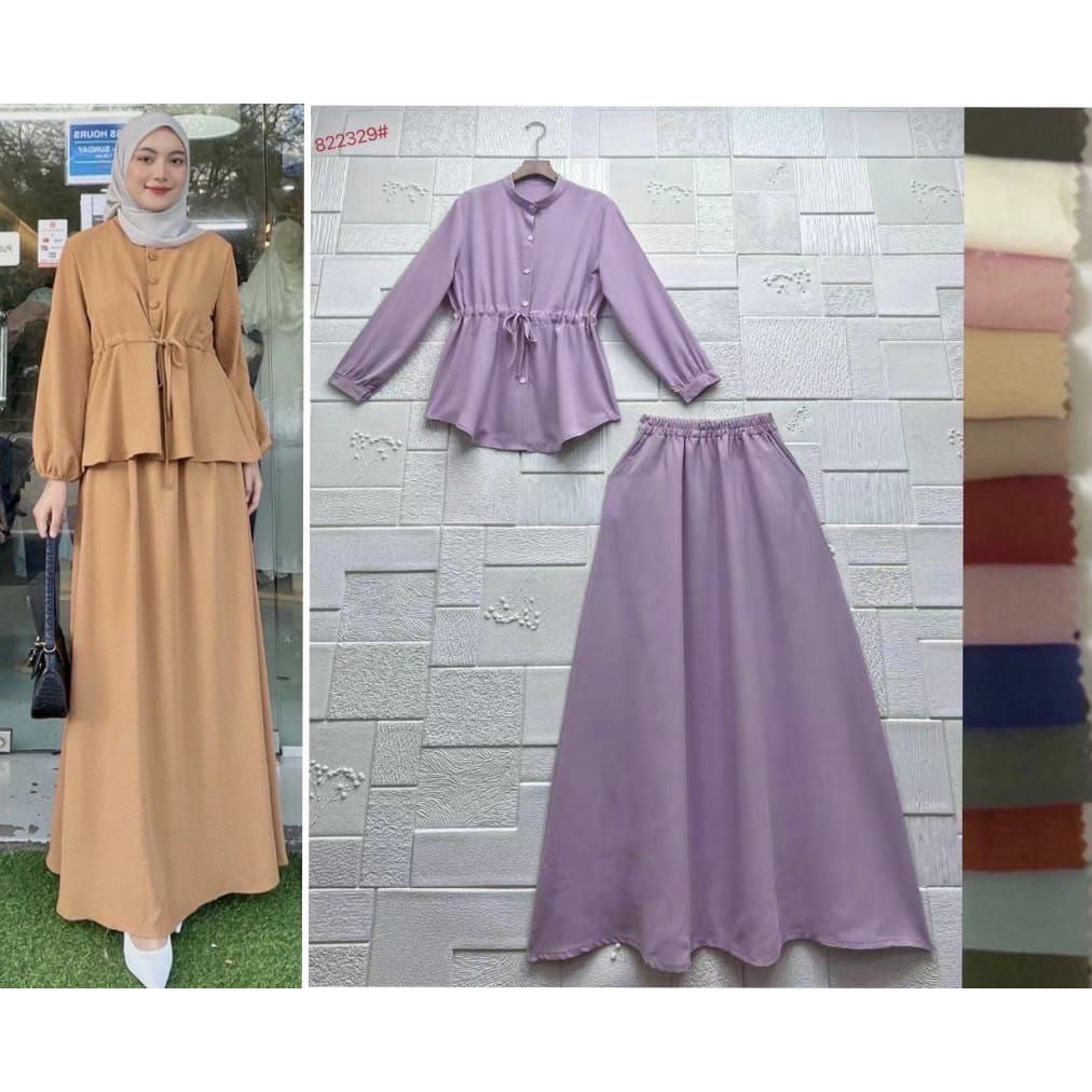 CLEARANCE Set Muslimah Sofea suit SET TOP + Skirt 2 in 1 blouse skirt ...