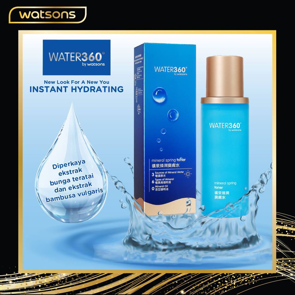 WATER 360° BY WATSONS Mineral Spring Toner 200ml | Shopee Malaysia