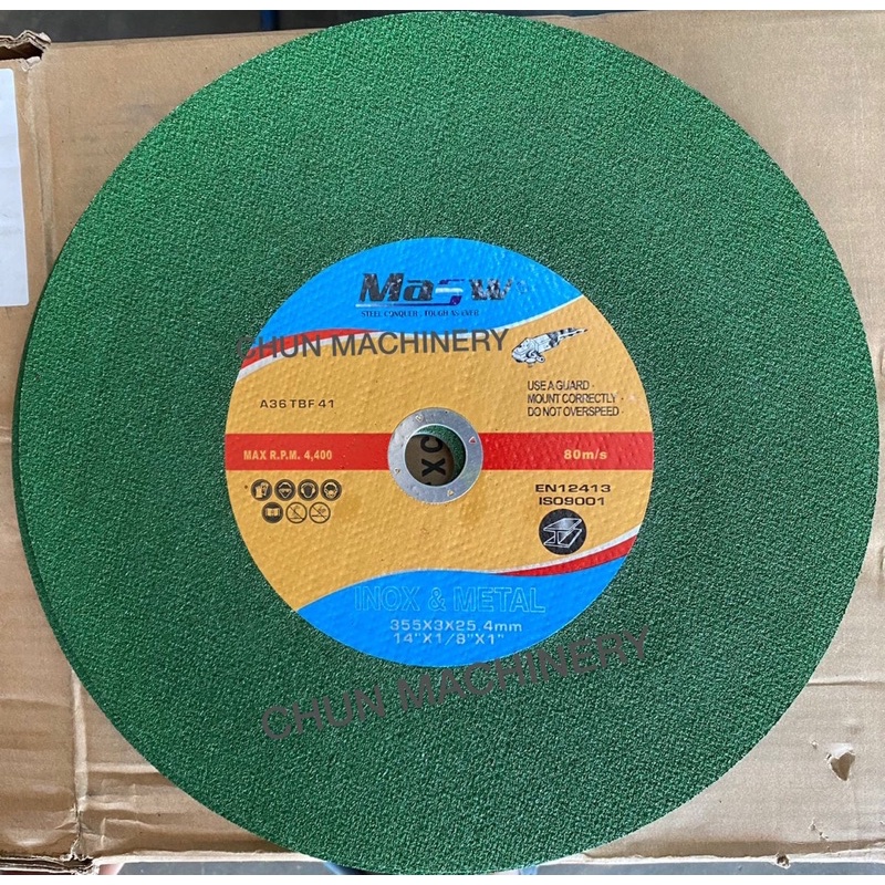 （Masw）CUT OFF WHEEL CUTTING DISC (GREEN) 14”-355 x 2.8x 25.4mm | Shopee ...