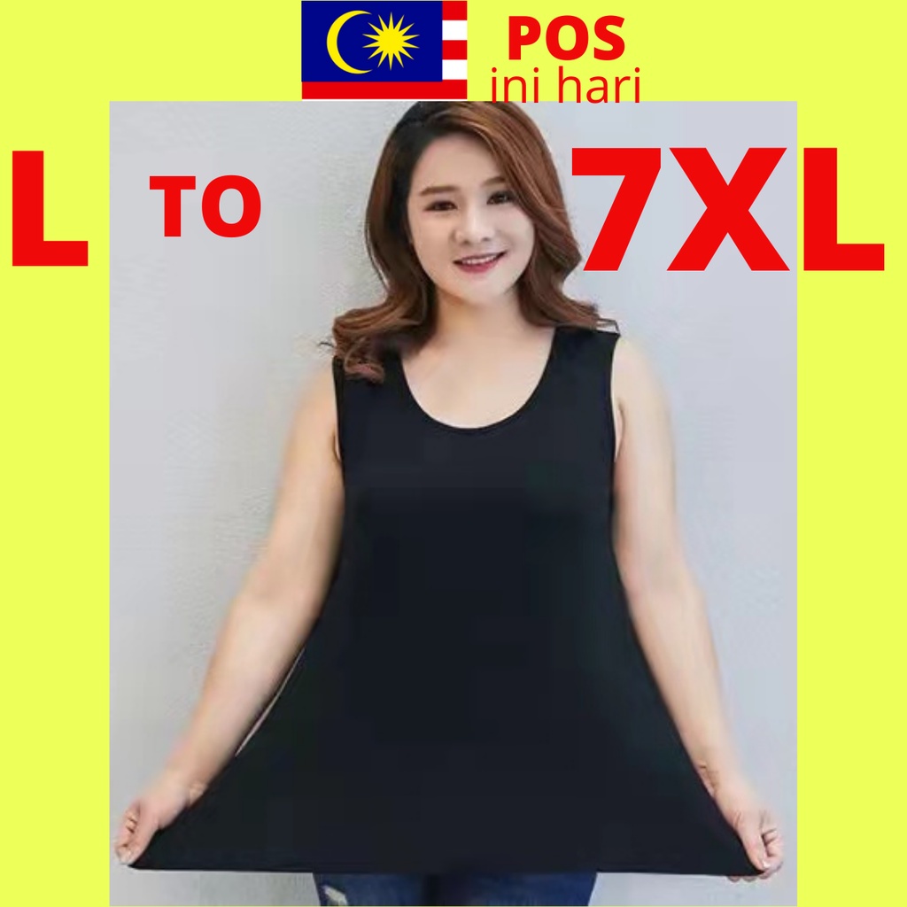 2XL-8XL Wanita Singlet Plus Size Wanita Singlet Kain Modal Women ...