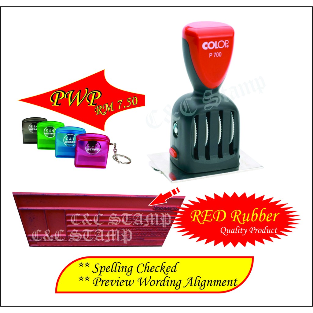 Rubber Stamp / Die Plate Date Stamp Chop / Cop Tarikh / Round Dater Stamp / Rectangle Dater ...