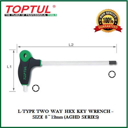 TOPTUL L-TYPE TWO WAY HEX KEY WRENCH – SIZE 8~12mm (AGHD SERIES ...