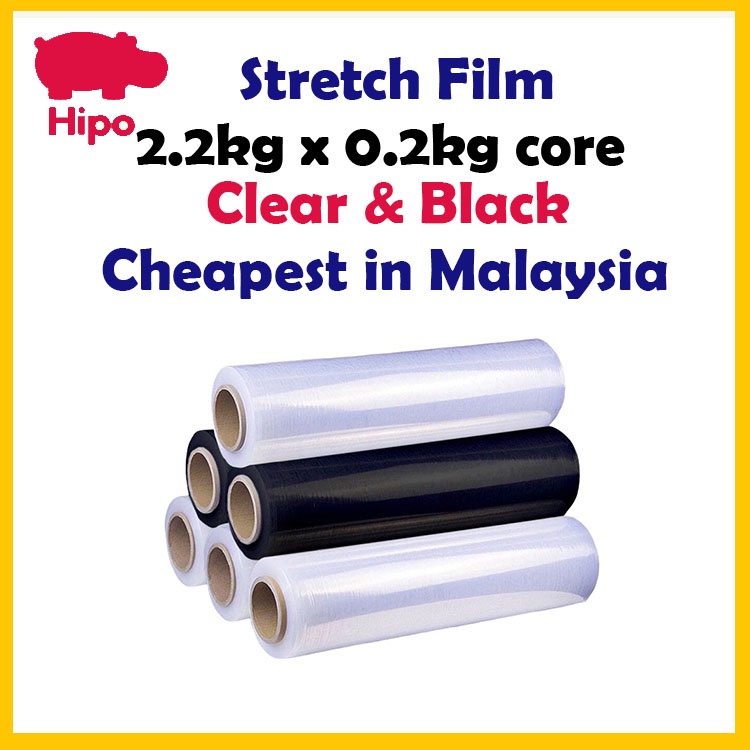 2.2kg Stretch Film Stretch Wrap for Parcel ( Transparent Clear / Black ...