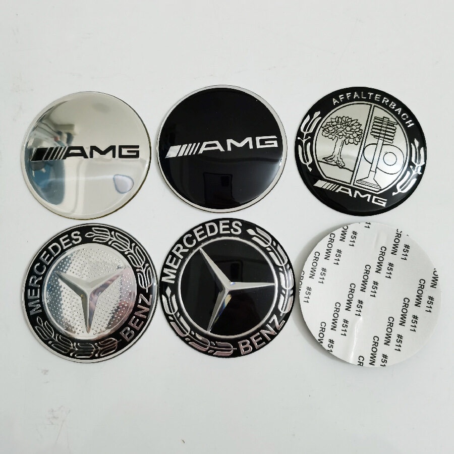 4pcs 65mm Wheel hub cap sticker Hub center cover logo for Mercedes Benz ...